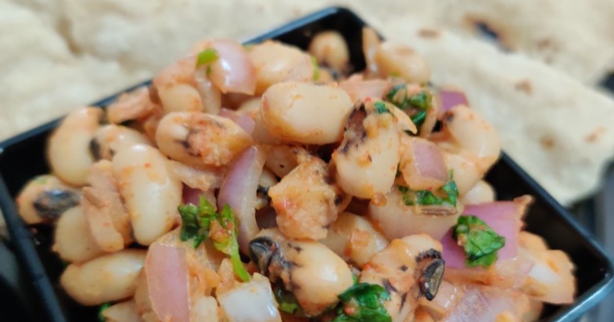 Black Eyed Beans Dry Sabzi With Jowar Roti Recipe by Sapna (Dream's ...