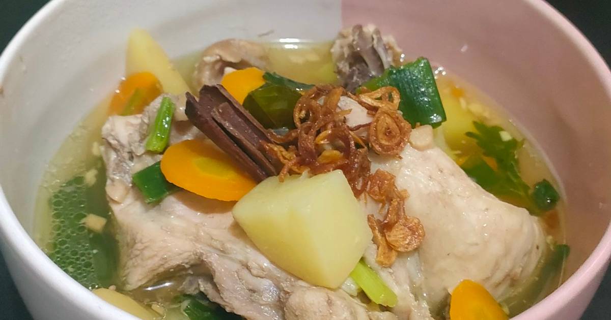 Resep sup ayam sehat dan sedap: Mudah dibuat