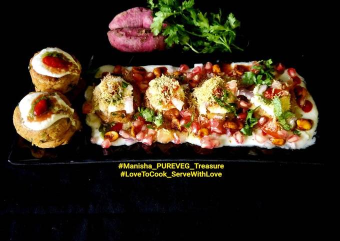 Sweet Potato Tikki Chat Recipe by Manisha Sampat - Cookpad