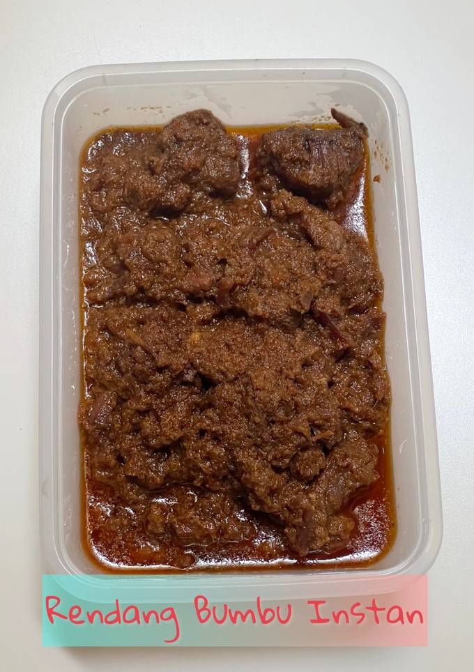 Resep Rendang Daging Bumbu Instan -Stok lauk oleh Jihan Kitchen Log ...