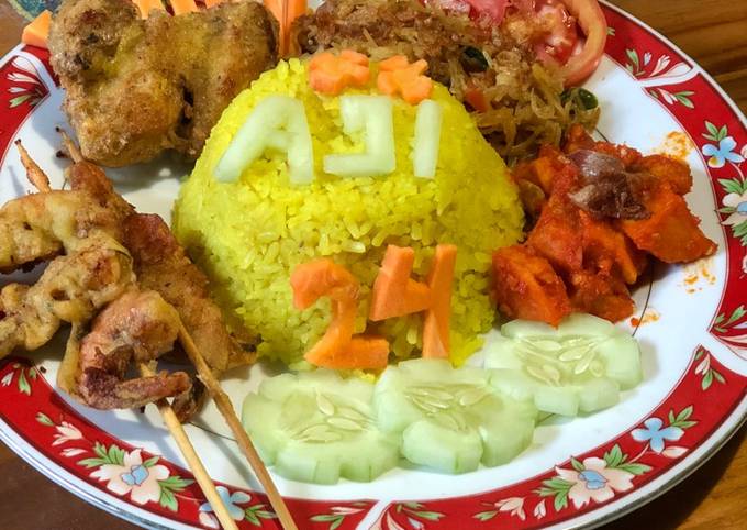 Resep Nasi kuning komplit oleh Jayanti Oktaria - Cookpad