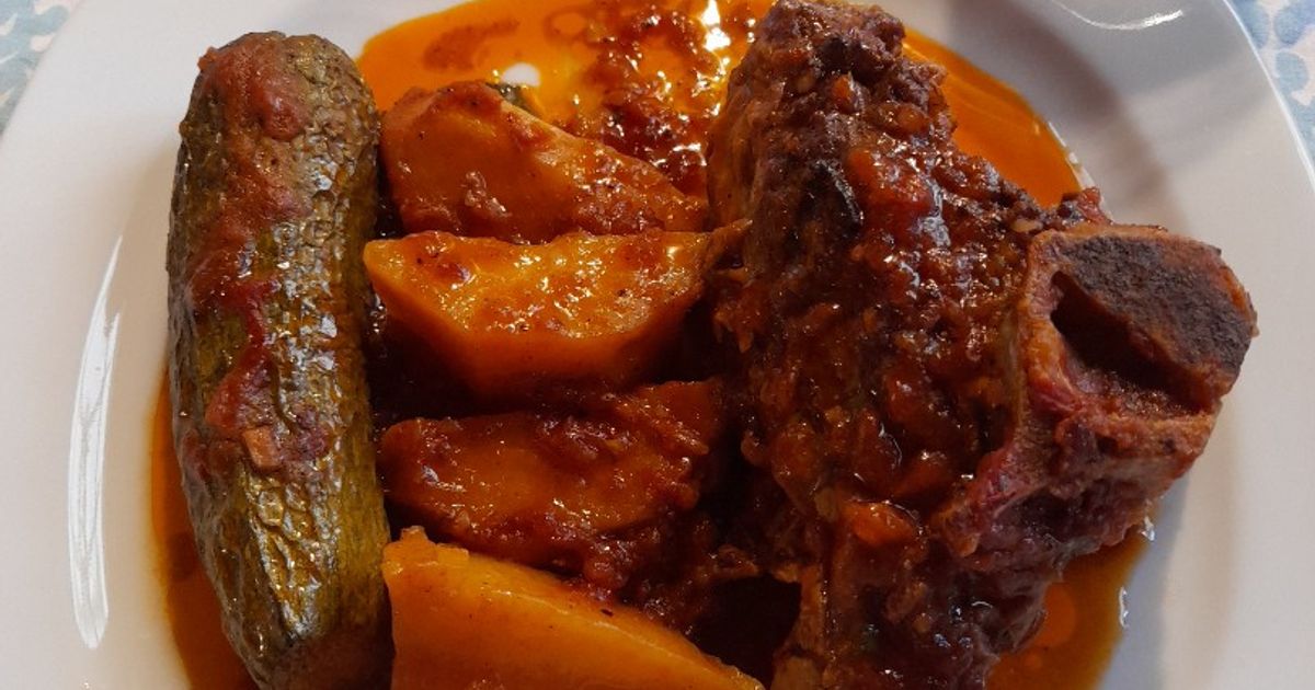 Zygouri Kapama With Potatoes And Zucchini Recipe by Λεμονιά Πούλου