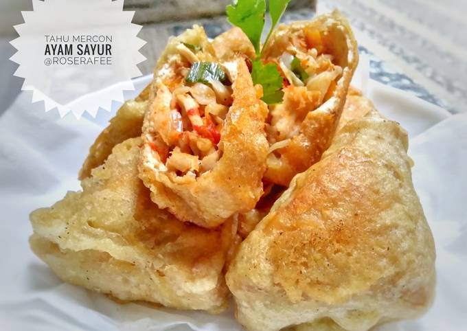 Resep 🌼 Tahu mercon isi ayam dan sayur oleh Roserafee 🌹 - Cookpad