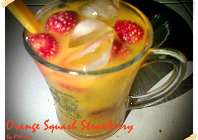 Resep Orange Squash Strawberry oleh Melanie - Cookpad