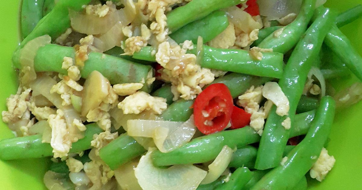 Resep Tumis Buncis Telur Gampang Banget Xd oleh Risa - Cookpad