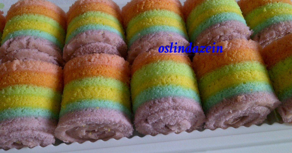 Resep Mini Rainbow Roll Cake oleh Oslinda Zein - Cookpad