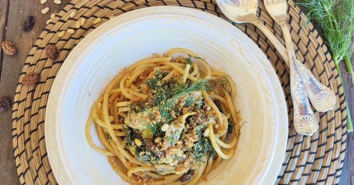 Ricetta Spaghettoni Con Alici, Zafferano E Finocchietto Selvatico di ...