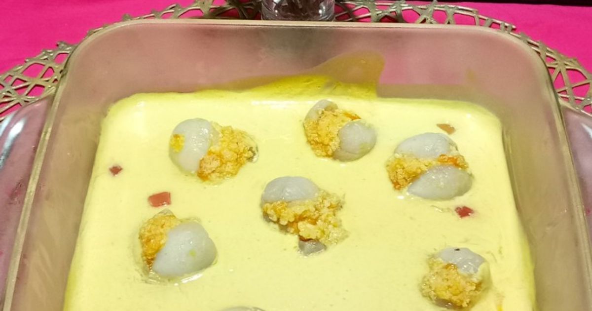 Mango Cream With Stuffed Lychee Desserts Recipe by Rita Talukdar Adak ...