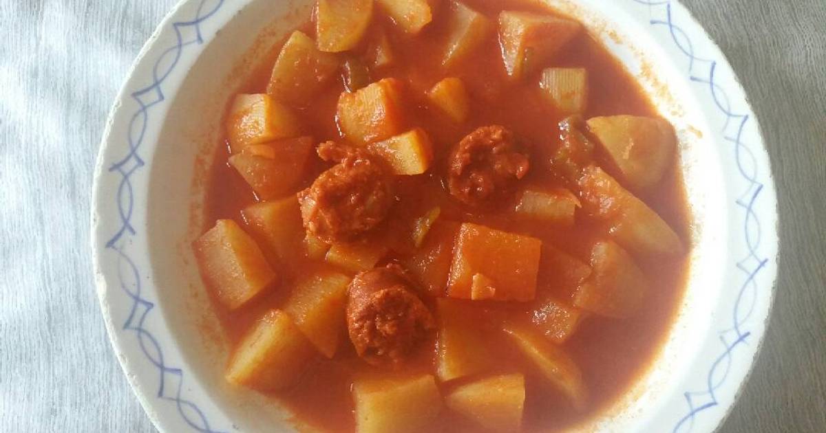 Papas guisadas con chorizo picante🐷 Receta de María José MR 👨‍👩‍👧- Cookpad