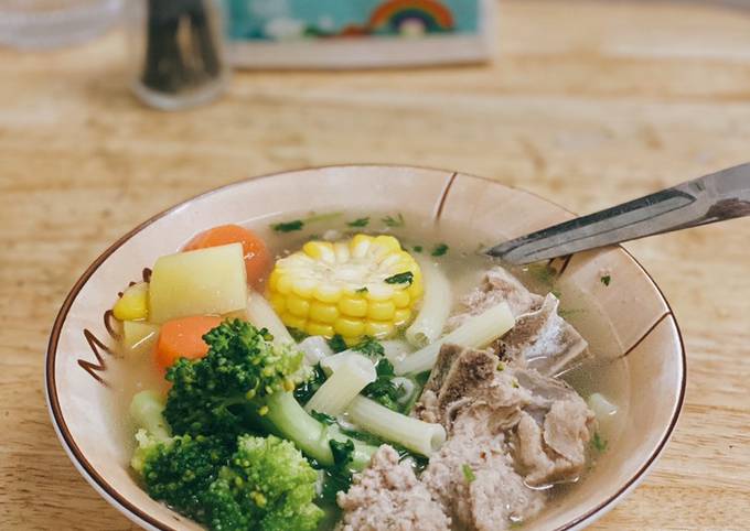 Cách Làm Món Canh nui sườn mọc của Trần Trang - Cookpad