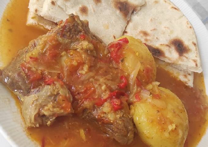 Sobrebarriga guisada con arepa ocañera Receta de Darwin Angarita- Cookpad