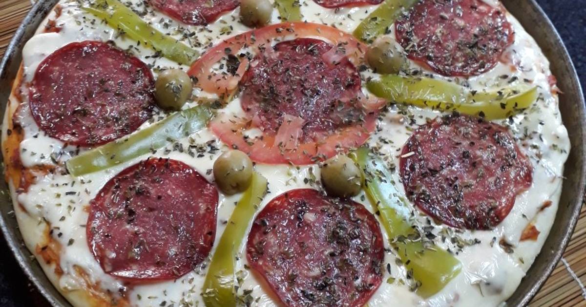 Pizza con salame - 274 recetas caseras- Cookpad