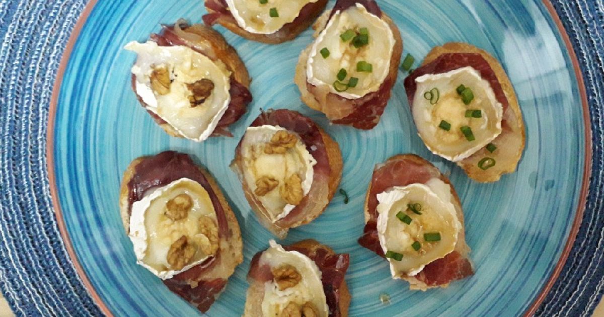 Tostas De Jamón Con Queso De Cabra Y Miel Receta de Beich Sin Sal- Cookpad