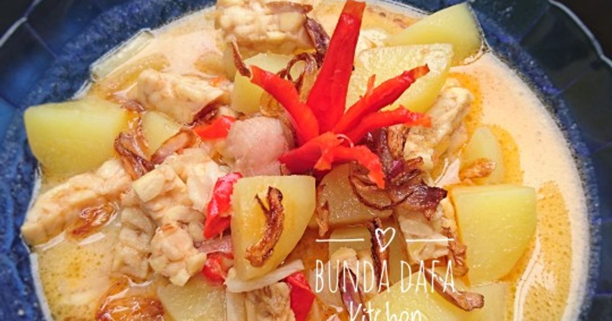 Resep sayur kentang tempe santen rumahan enak dan mudah - Cookpad