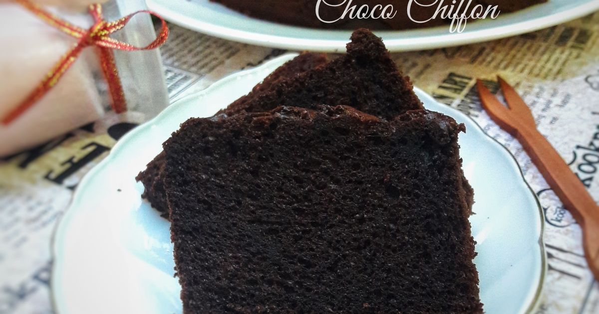 Resep Japanese Dark Pearl Choco Chiffon oleh Sukma_Cuisine - Cookpad