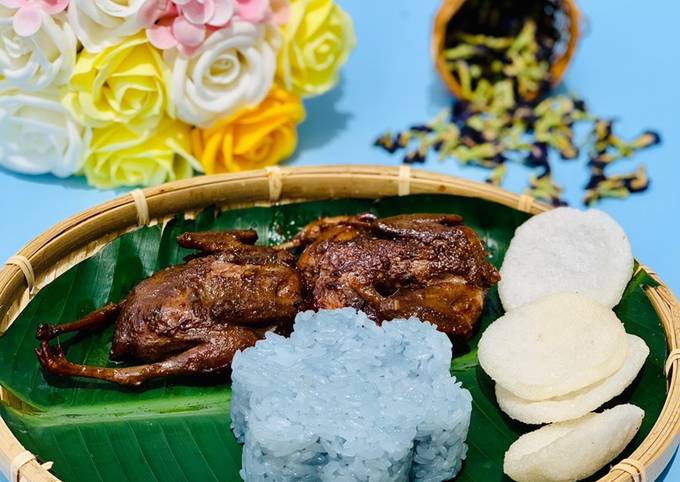 Cách Làm Món Xôi đậu biếc- chim cút roti của Quỳnh Nga - Cookpad