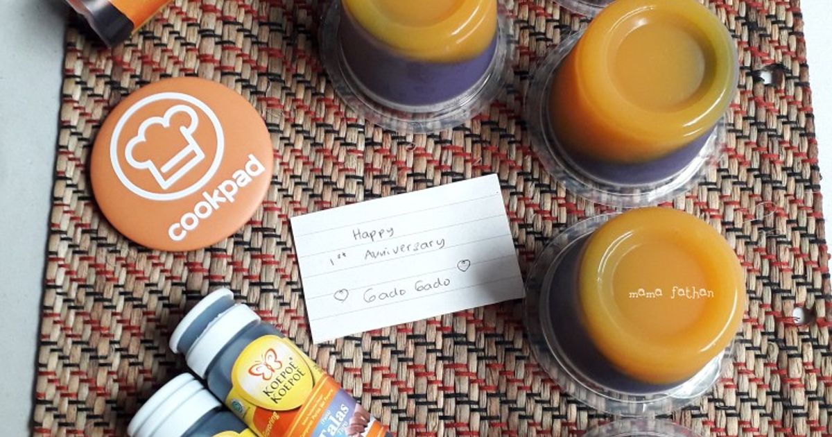 Resep Puding Lumut Talas Lapis Mangga oleh Mama fathan - Cookpad