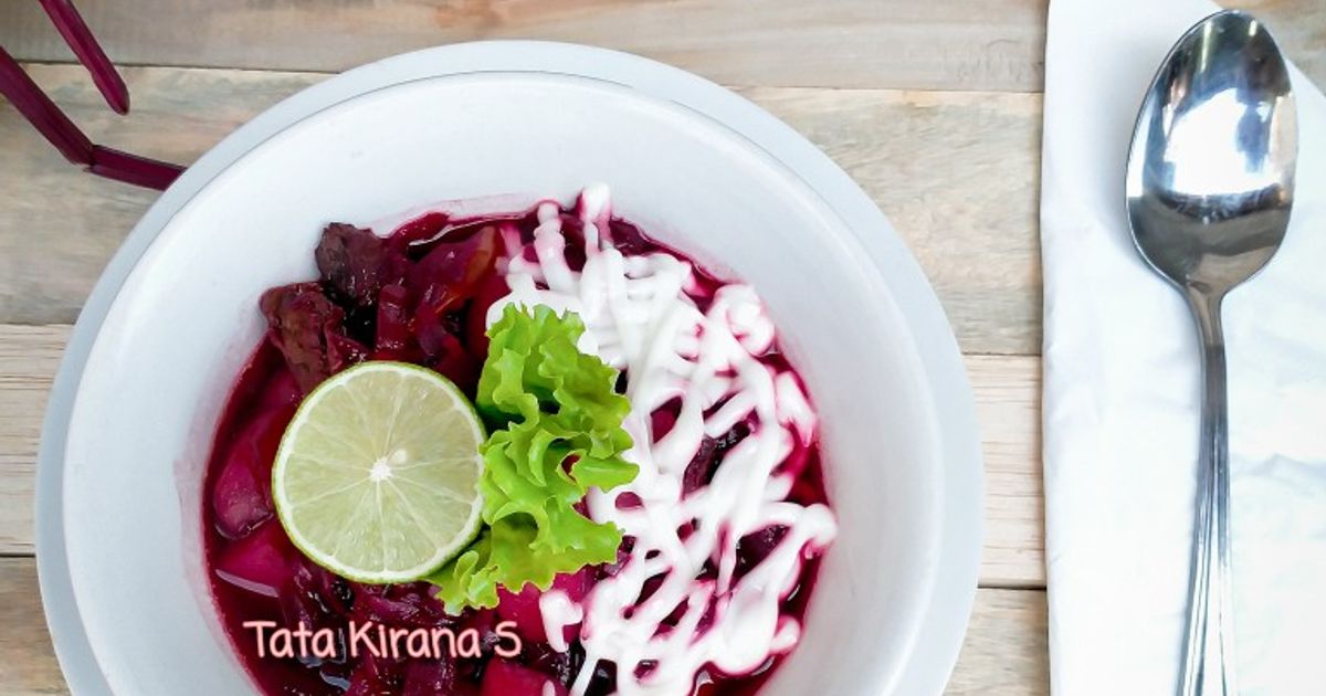Resep Russian Borscht (Beet & Beef Soup) Sup Merah Buah Bit oleh Tatta ...