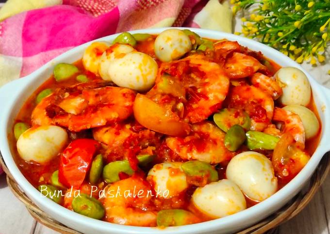 Resep Sambal Pete Udang Telur Puyuh oleh Bunda Pashalenko - Cookpad