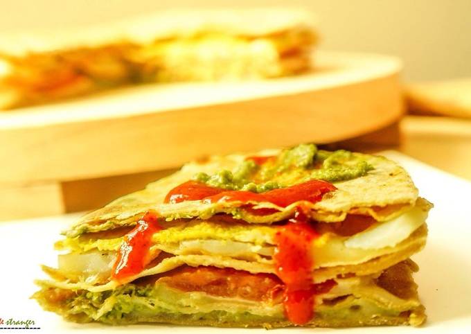 Chapati Sandwich Recipe by Drishya Subash [Intimate Stranger] - Cookpad