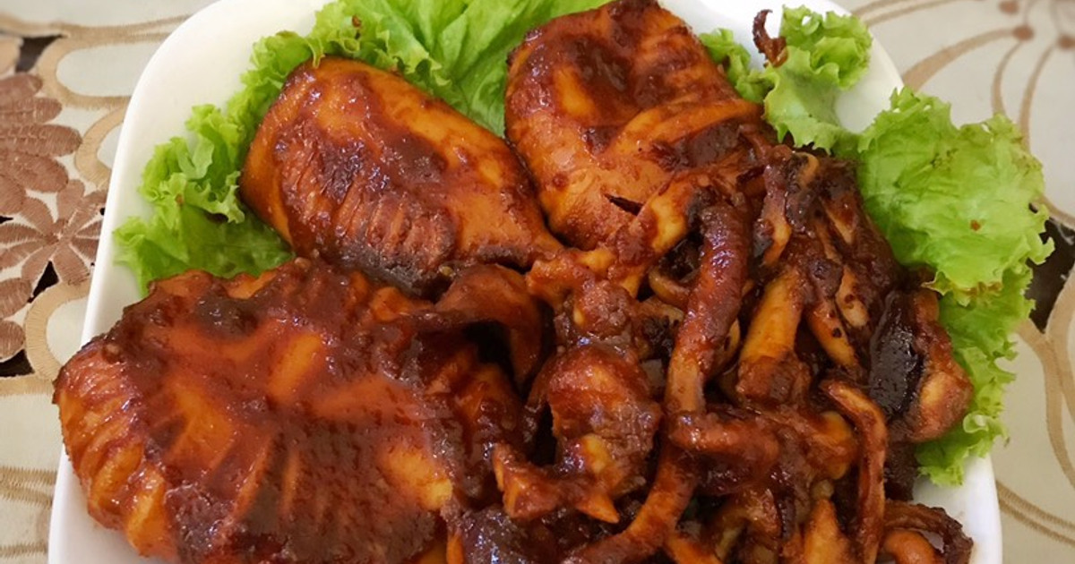 Resep Cumi Bakar Pedas Manis oleh Kukilo Wati - Cookpad