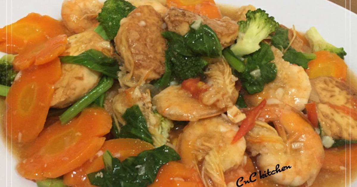 Resep Udang Tofu Saos Tiram oleh Wiwiek H Ginting - Cookpad