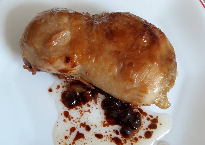 Muslos de pollo rellenos de manzana ciruelas y piñones Receta de Charo ...