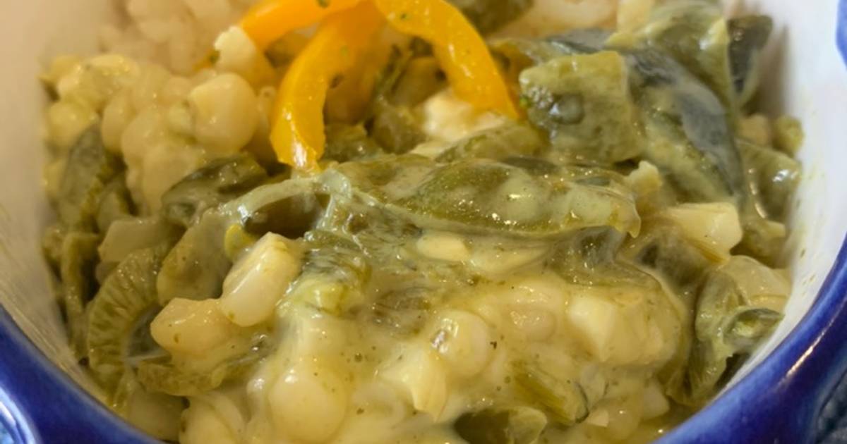Rajas poblanas con crema y elote - 112 recetas caseras- Cookpad