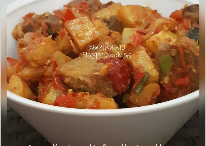 Resep Oseng Kambing Ati Sapi Kentang Mercon oleh Erika Haryati - Cookpad