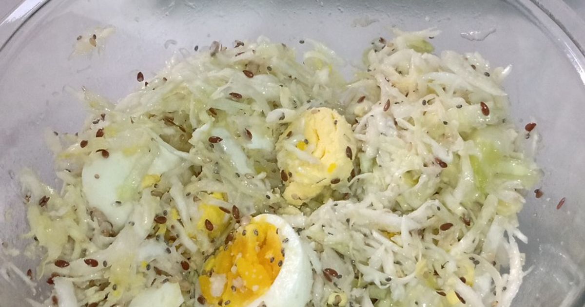 Ensalada De Repollo Nutritiva Con Mix De Semillas Y Huevo Duro Receta ...