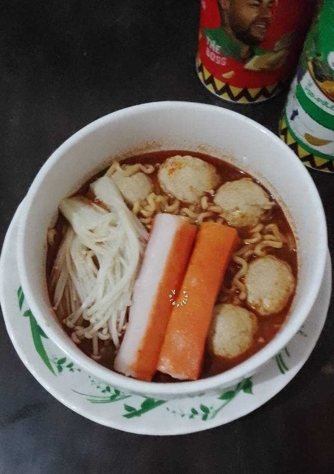 Resep Mie kuah merah asem seger pedes oleh Ani Brilian - Cookpad
