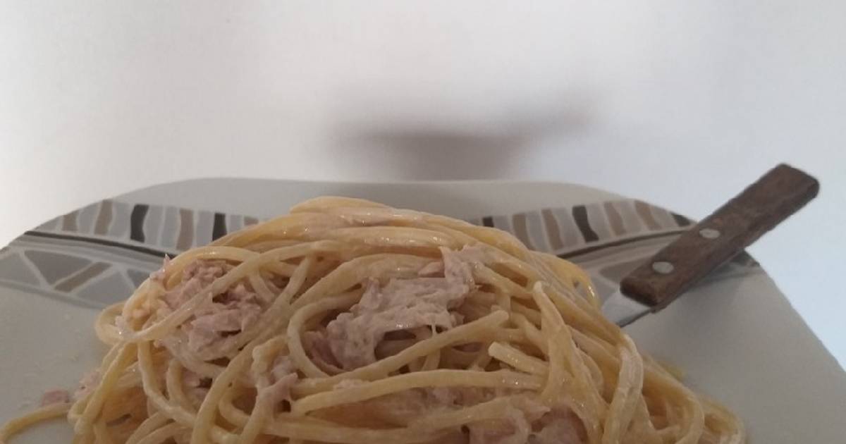 Fideos con atun y crema - 172 recetas caseras- Cookpad