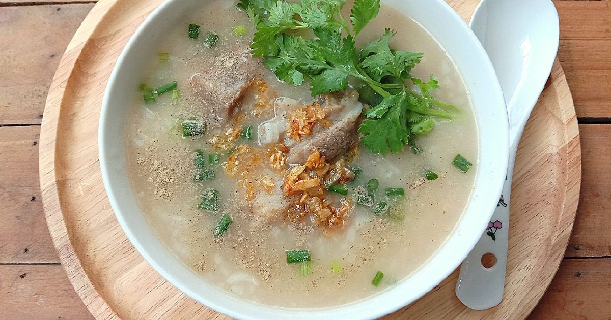 Pork Rib Rice Porridge (Khao Tom Kradook Moo) Recipe by charmmy orn