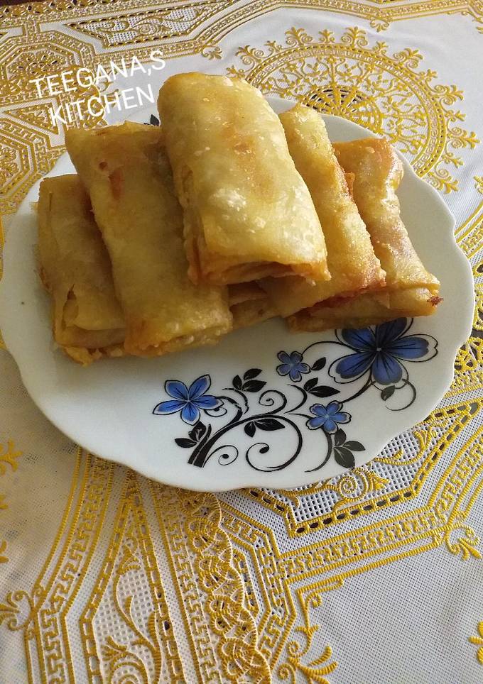 Crispy spring roll girki daga TEEGANA'S KITCHEN (FATIMABABAGANA) - Cookpad