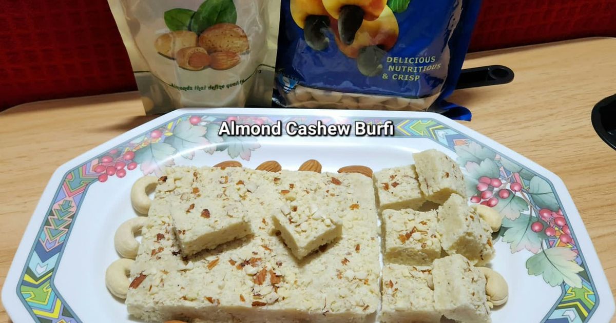 Almond Cashew Burfi Recipe by Rosalyn John - Cookpad