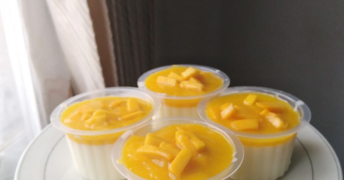 Resep Pudding Mudah & Simple Rasa Vanilla Topping Mangga oleh aish.dc ...