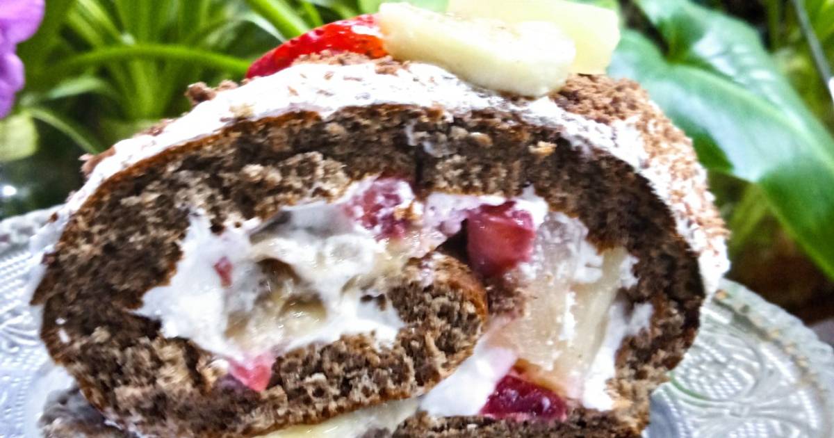 Biscuit roulé aux fruits 🍌🍓🍍 de Kel Zid - Cookpad