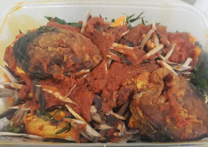 Roasted yam with ugba and fish Recipe by Ayobami - Cookpad