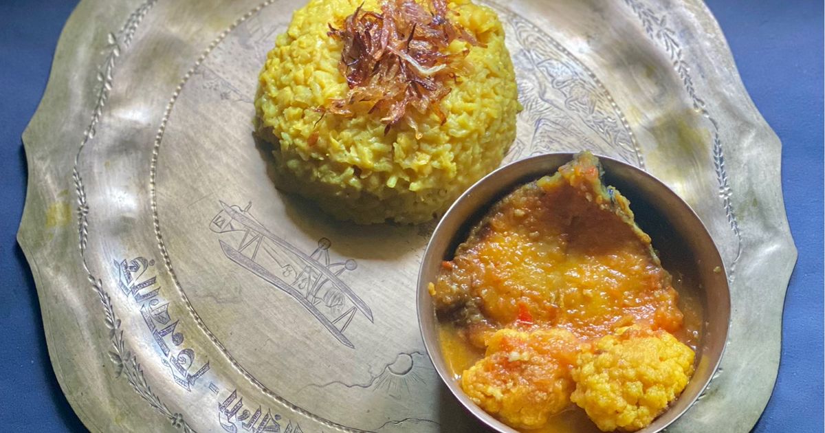 Chola’r Dal’r Bhuni Khichudi For Durga Saptami Recipe by Madhumita ...