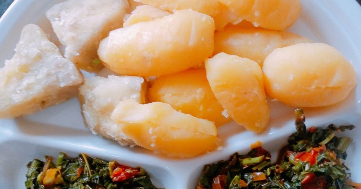 Bolied Irish/Sweet Potatoes With Veggies Recipe by Lick Fingers (Abj ...