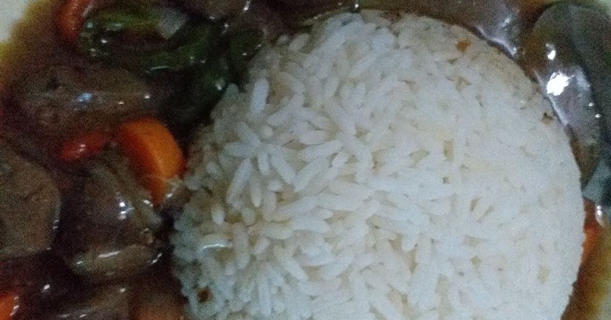 White Rice With Kidney Sauce Recipe by @Om Ziyad_Kitchen - Cookpad