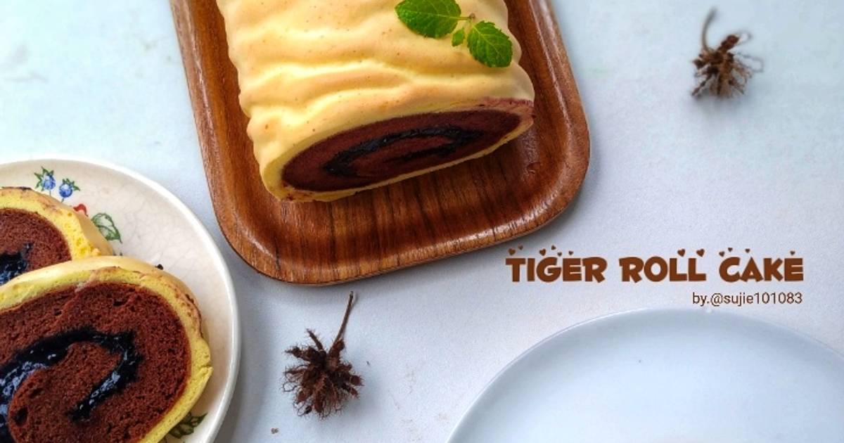 Resep Tiger Roll Cake / scine Tiger oleh Sujie - Cookpad