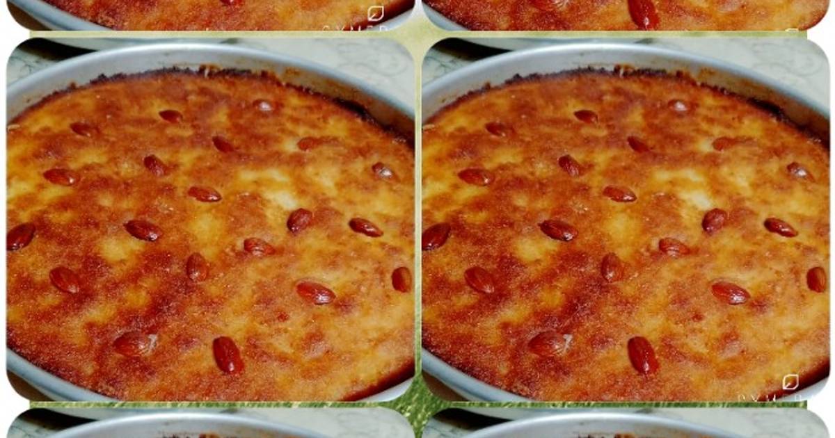 طريقة عمل البسبوسه بالقشطه الخطيرة الله عليها الله تحفة على اصولها ...