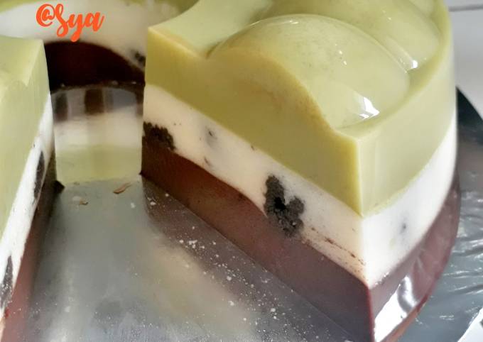Resep Pudding Matcha Oreo Chocolate oleh Sya - Cookpad