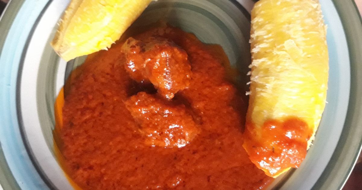 Boiled Plantain With Tomato Stew Recipe by Vicky - Cookpad
