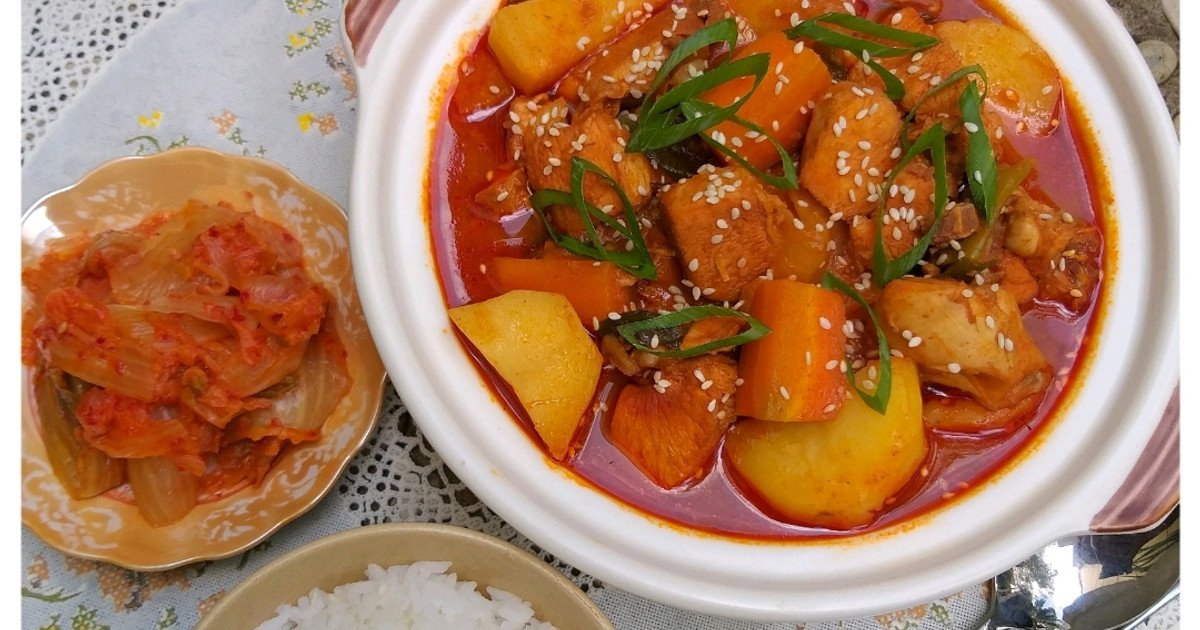 Resep Dak Bokkeum Tang (Korean Spicy Chicken Stew) oleh afni fayati ...