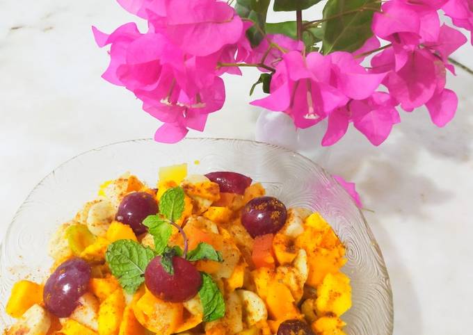 Mango fruit chaat Recipe by Sheeza Wajid Siddiqui - Cookpad