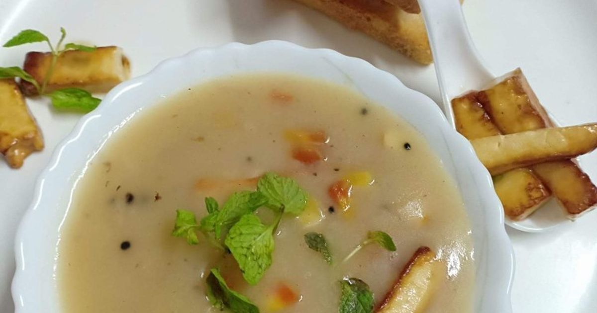 Mint Paneer Carrot Garlic Soup Recipe by Satya Jha - Cookpad