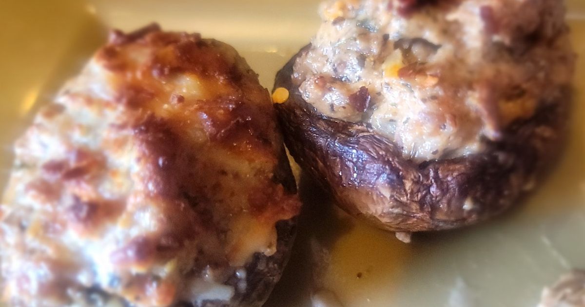 3 Cheese 3 Herb Hot Sausage Stuffed Mushrooms Recipe By Jessica Crain