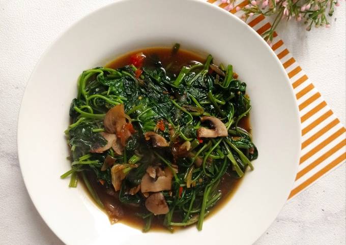 Resep Oseng Kangkung & Jamur Kancing oleh tia kurnia - Cookpad